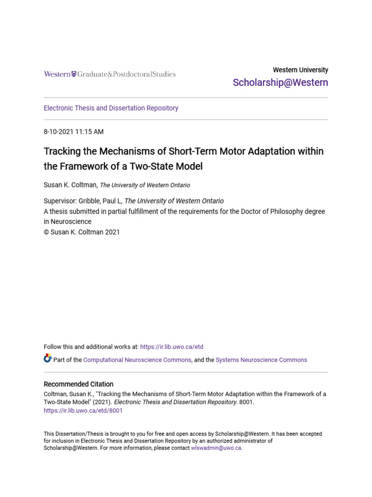 Tracking The Mechanisms of Adaptation Within The Framework of A Two ...