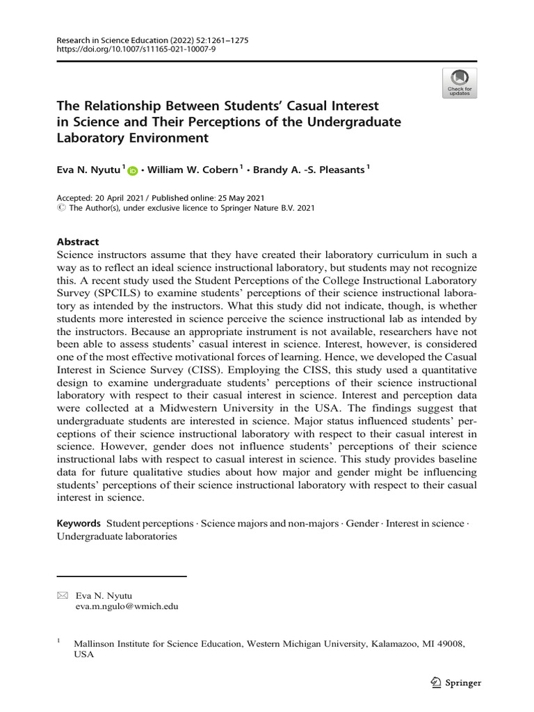 REF - 17 - The Relationship Between Students | PDF | Effect Size | Science