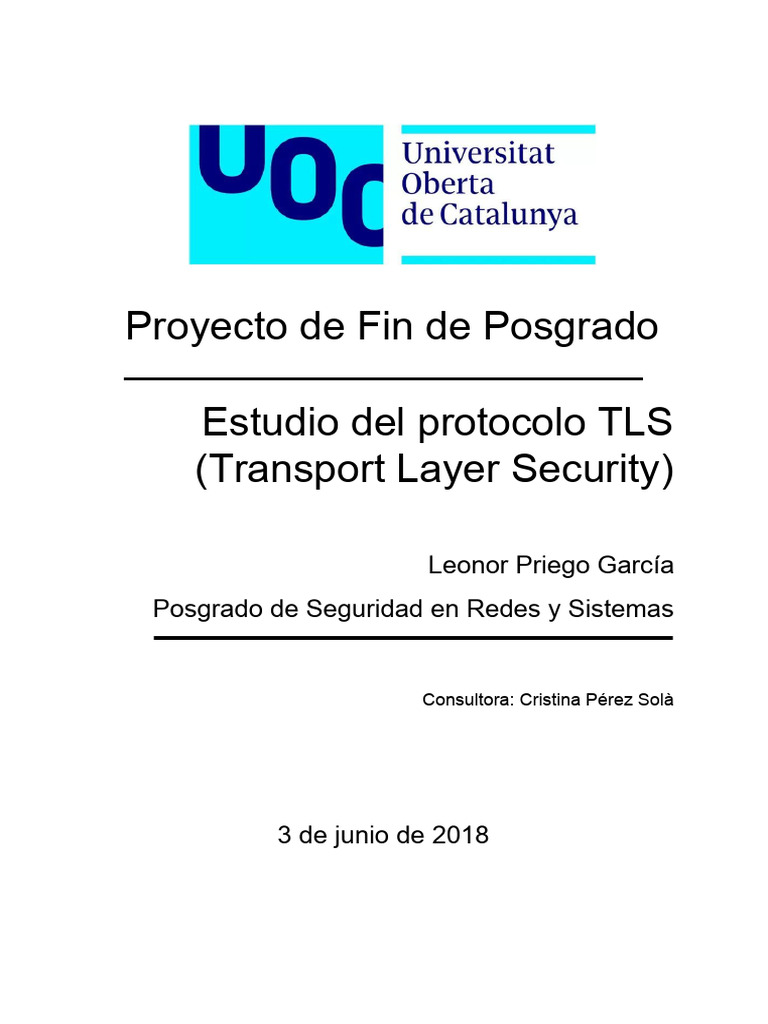 Estudio Del Protocolo Tls | PDF | Transport Layer Security | Clave (criptografía)
