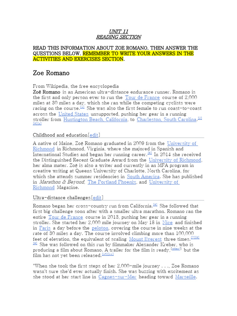 Zoe Romano: Ultra-Distance Runner's Achievements | PDF | Social Science ...