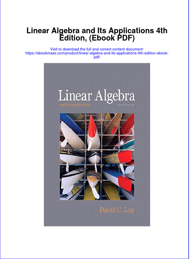 Linear Algebra and Its Applications 4th Edition, (Ebook PDF | PDF ...