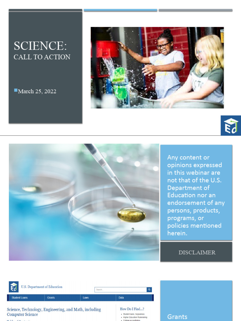 Science Call To Action | PDF | Science, Technology, Engineering, And ...