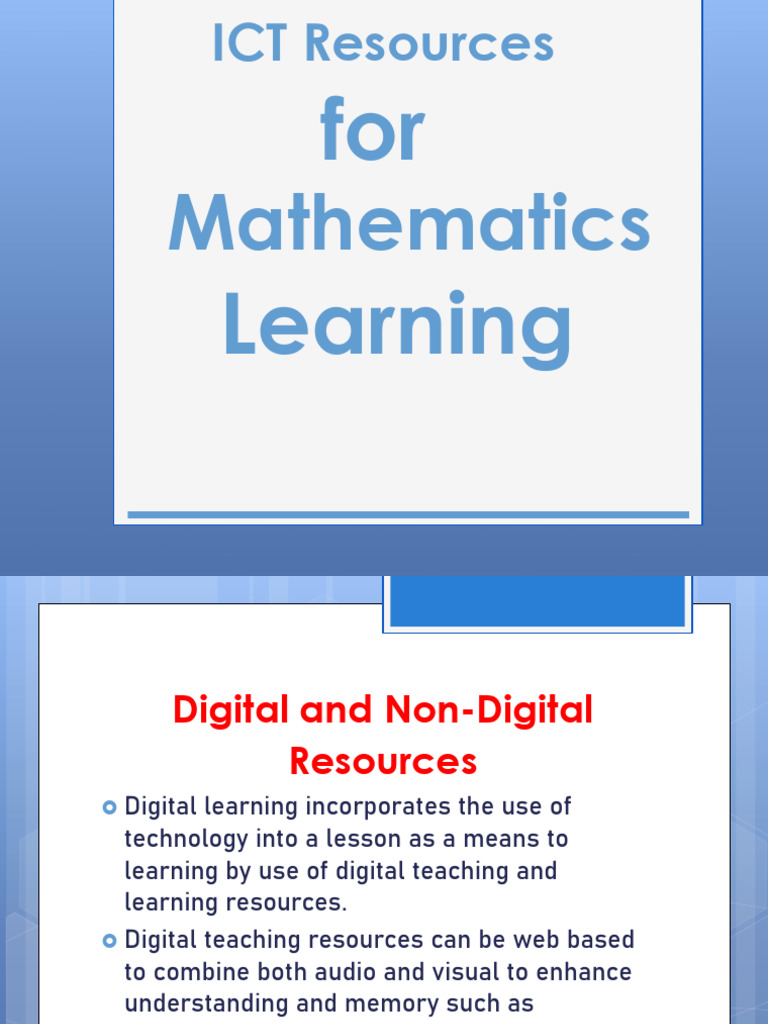 ICT Resources For Mathematics Learning | PDF | Social Science | Art
