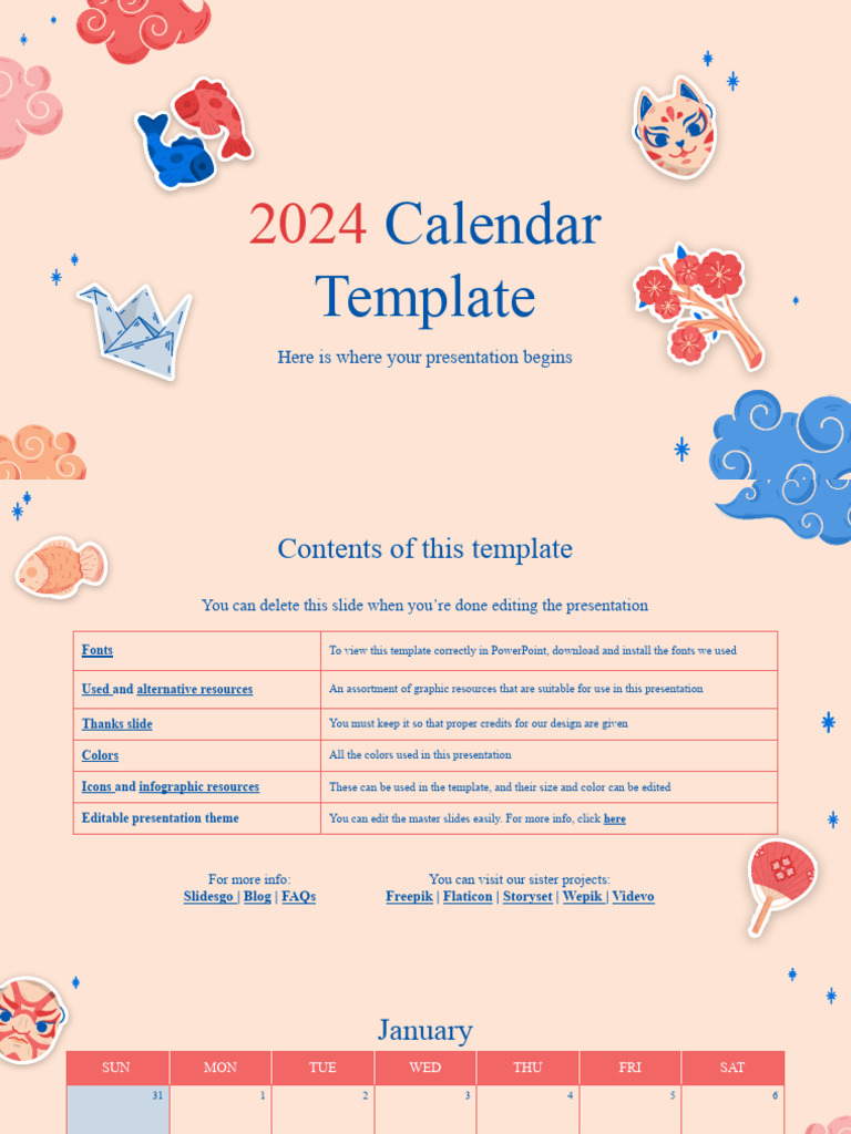Stickers Calendar Template by Slidesgo | PDF | Icon (Computing) | Computing