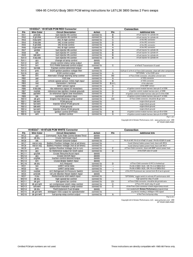 94-95_C-H-G-U_3800_S2_PCM_Fiero | PDF | Automatic Transmission | Vehicles