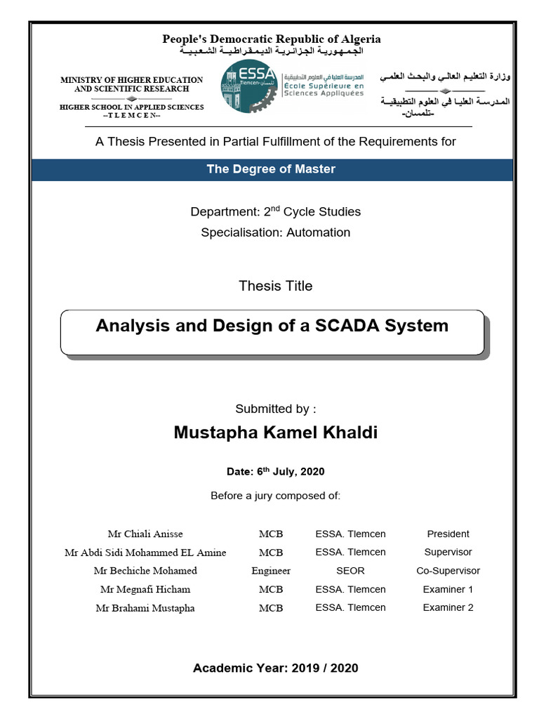 Master Thesis Khaldi Mustapha Kamel VF | PDF | Scada | Computing