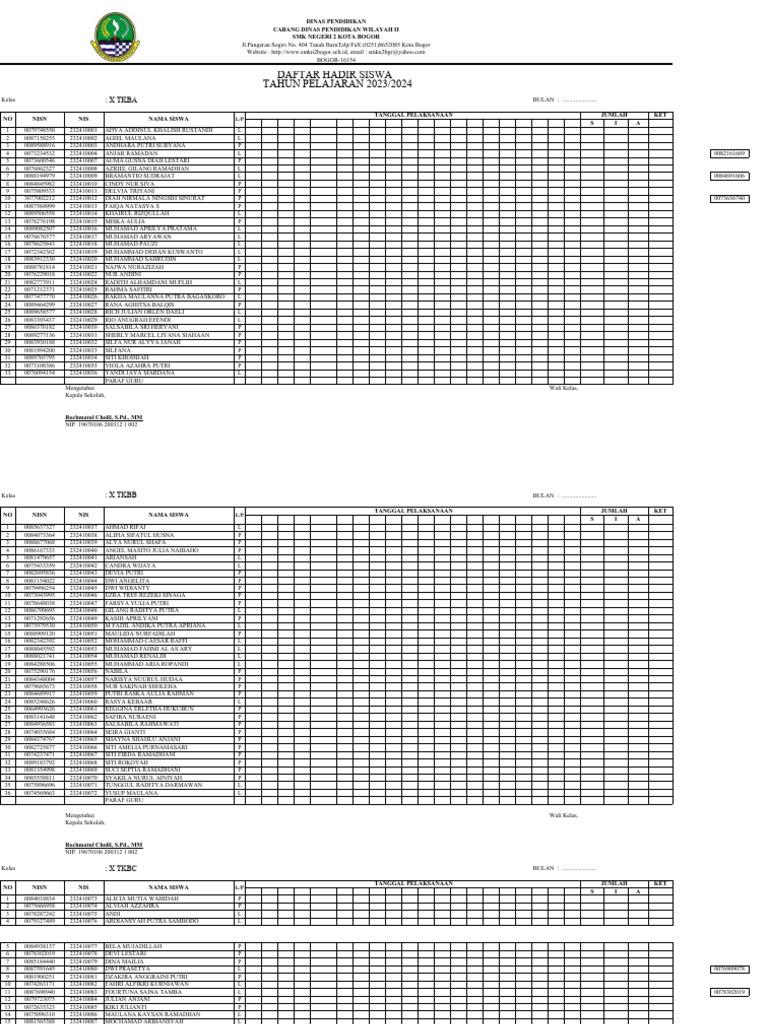 Absen 2023-2024.update 01-12-2023 | PDF