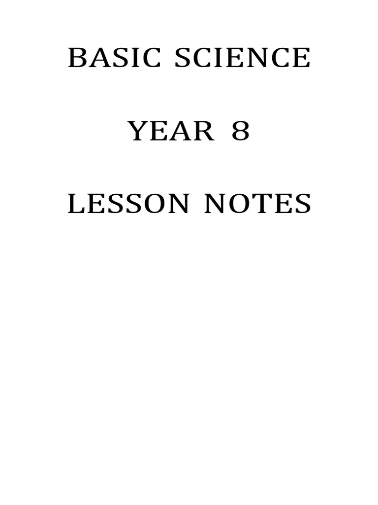 Basic Science Year 8 Lesson Notes 2024 | PDF | Eclipse | Stomach