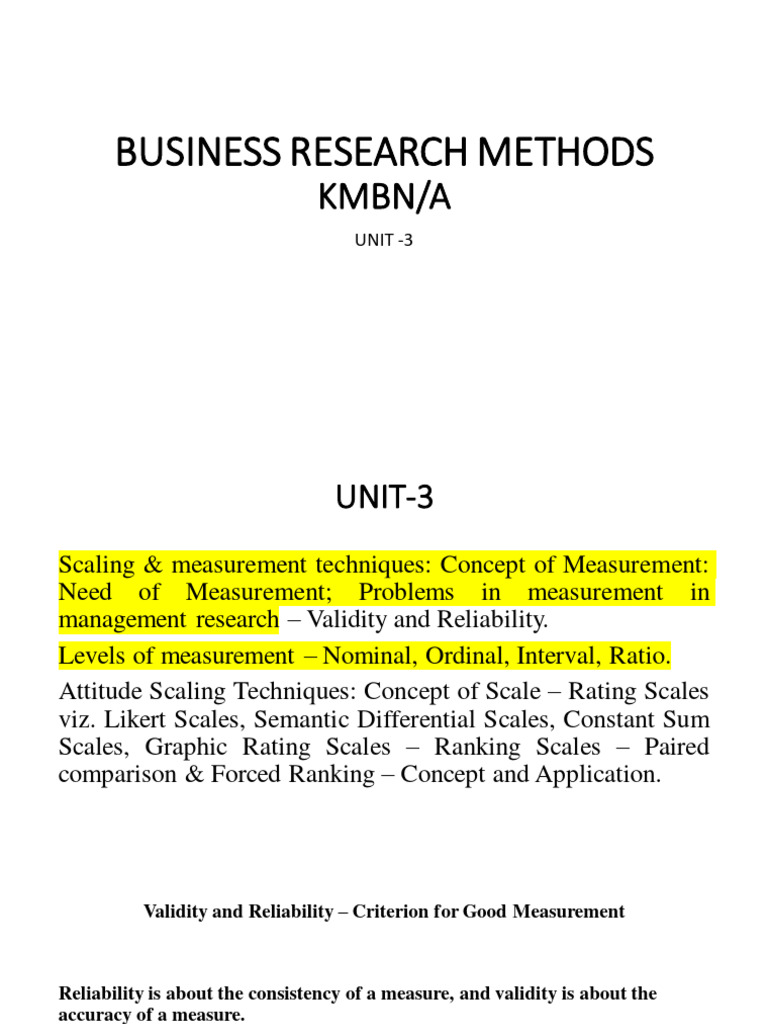 UNIT-3 | PDF | Validity (Statistics) | Cognition
