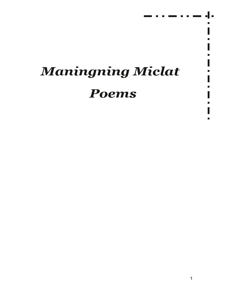Maningning Miclat Poems | PDF