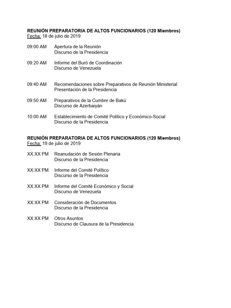 Programa Tecnico MNOAL Julio 2019 | PDF | Relaciones Internacionales Programa Tecnico MNOAL Julio 2019 | PDF | Relaciones Internacionales