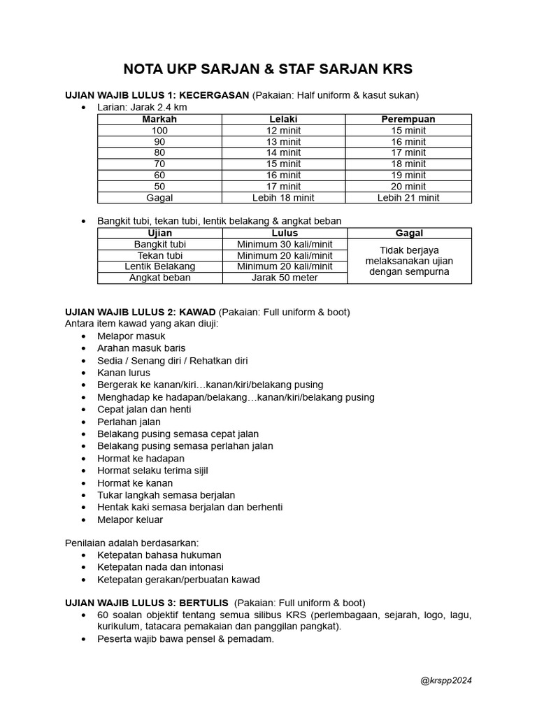 NOTA UKP SARJAN & STAF SARJAN 2024 | PDF NOTA UKP SARJAN & STAF SARJAN 2024 | PDF