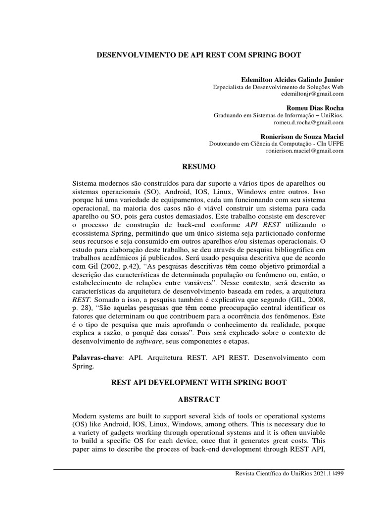 Desenvolvimento de Api Rest Com Spring Boot | PDF | Modelo cliente ...
