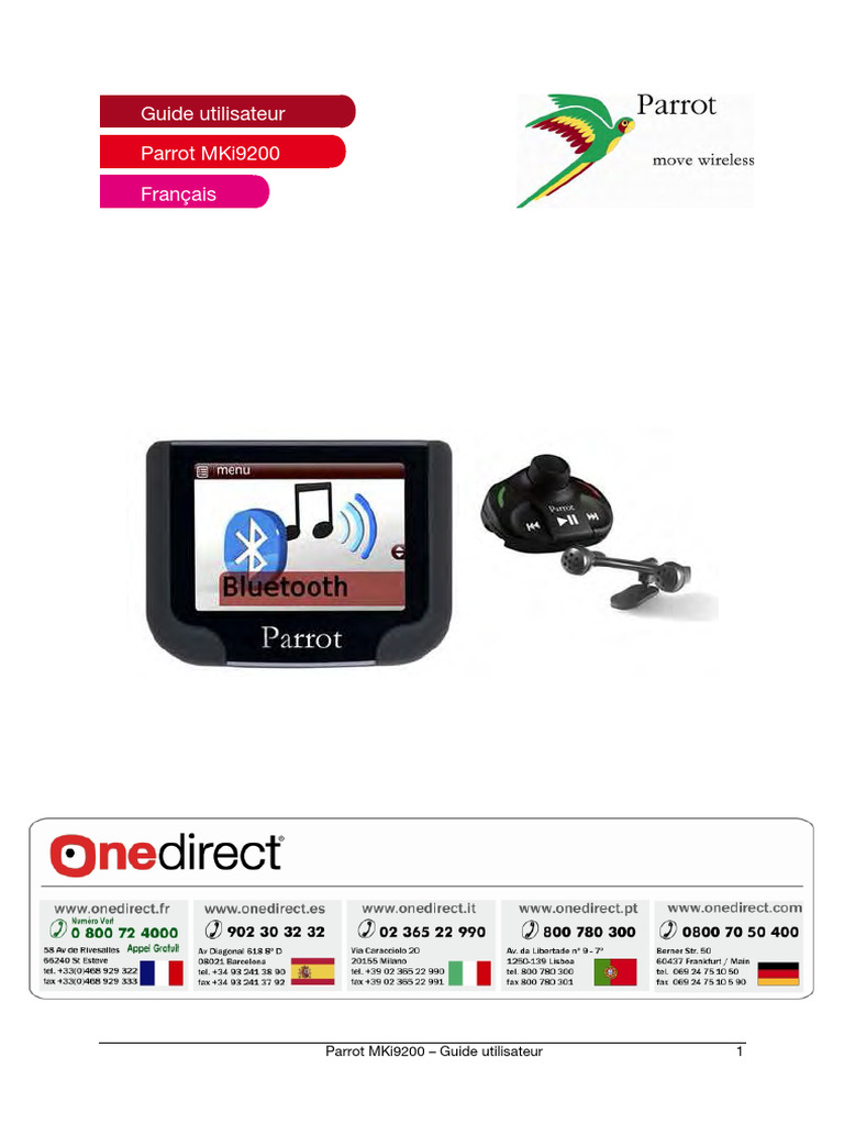 Installation du Parrot MKi9200 | PDF | iPod | USB