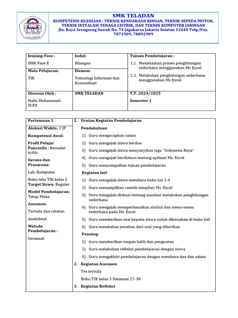 Contoh FORMAT MODUL | PDF | Teknologi & Rekayasa