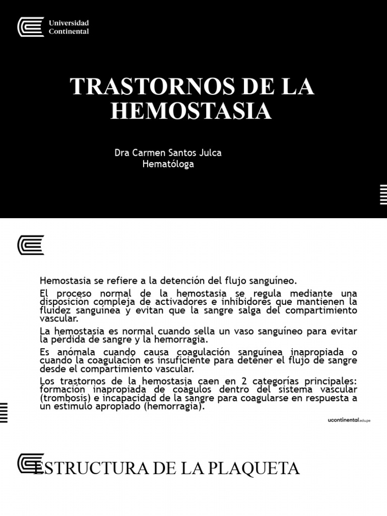 TRASTORNOS HEMOSTASIA | PDF | Plaqueta | Coagulación