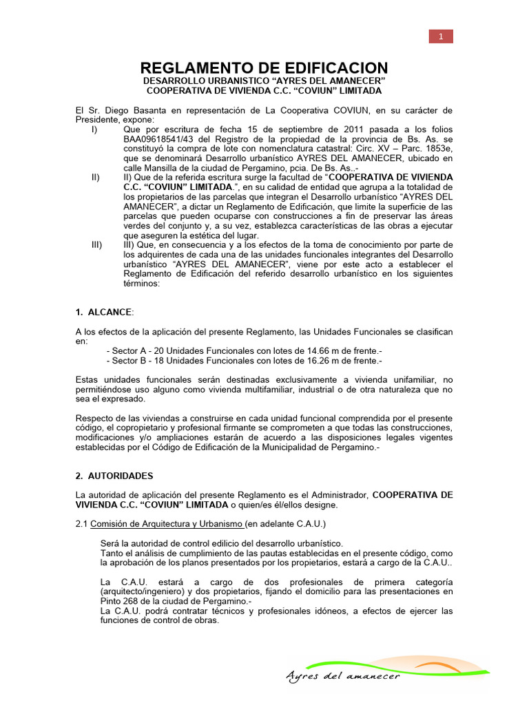 Reglamento Edificacion | PDF | Multa (pena) | Arquitecto