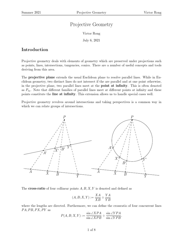Projective Summer2021 | PDF | Triangle | Mathematical Concepts