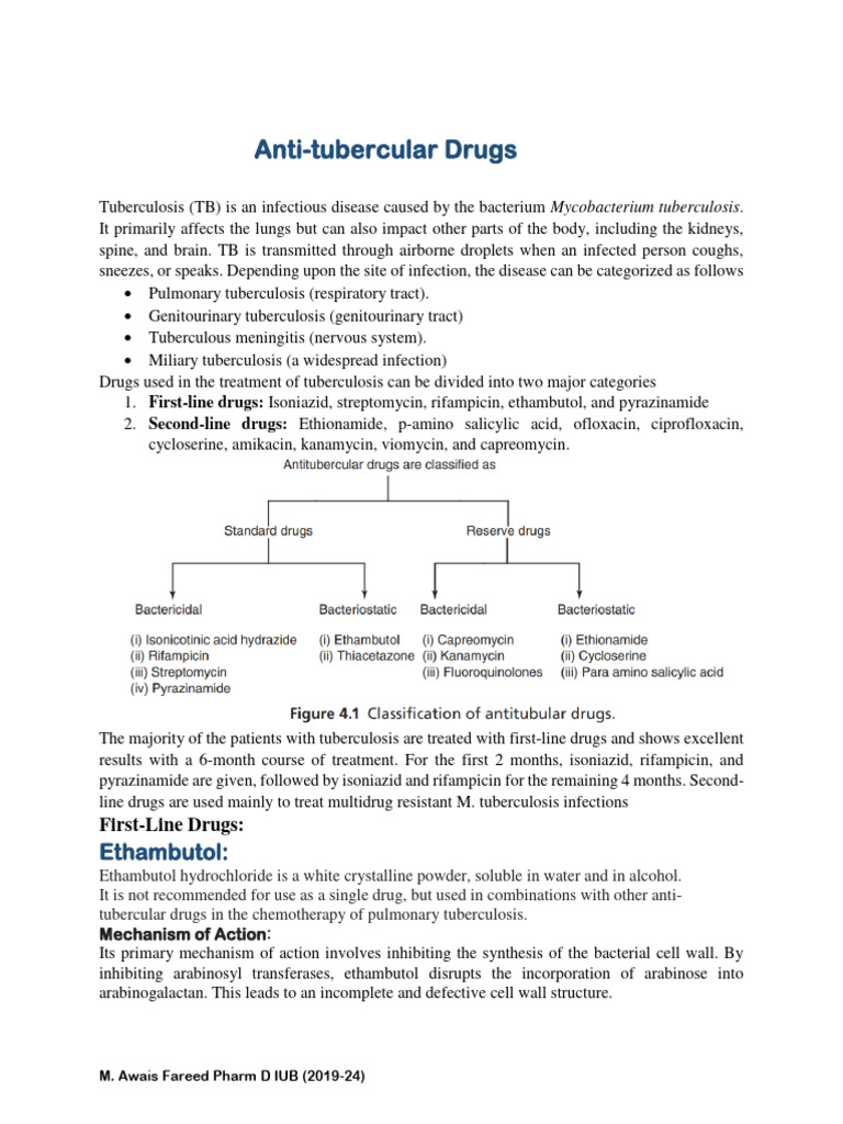 Antitubercular Drugs | PDF | Tuberculosis | Clinical Medicine