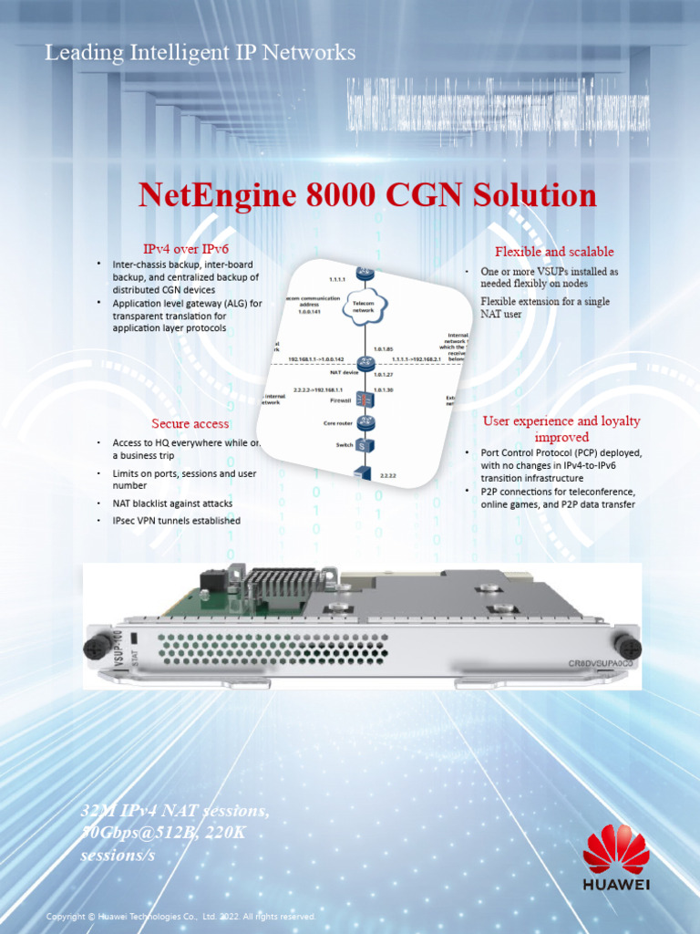 NetEngine 8000 CGN VSUP-100 Solution Brochure V0.1 | PDF | Computer ...