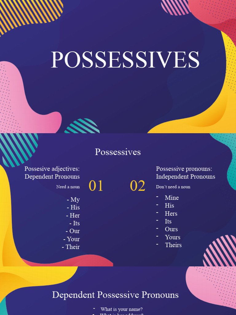 Possessives 1st Part | PDF | Language Arts & Discipline