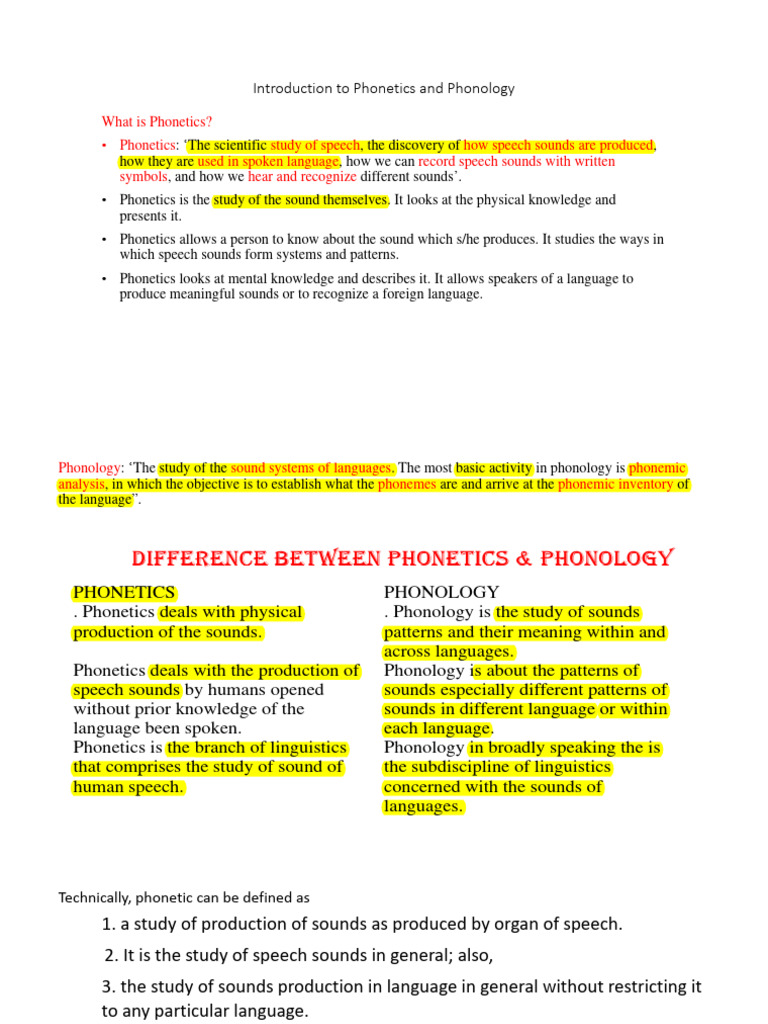 Lect 1 Introduction To Phonetics and Phonology | PDF | Phonology ...