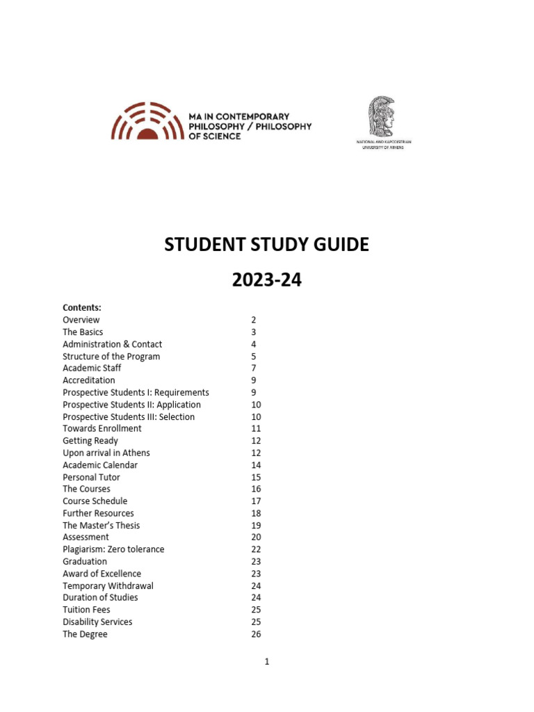 Study Guide 2023-2024 MA in Contemporary Philosophy Philosophy of ... Study Guide 2023-2024 MA in Contemporary Philosophy Philosophy of ...