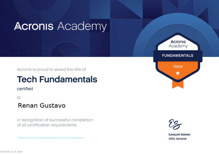 Acronis Tech Fundamentals 2024 | PDF
