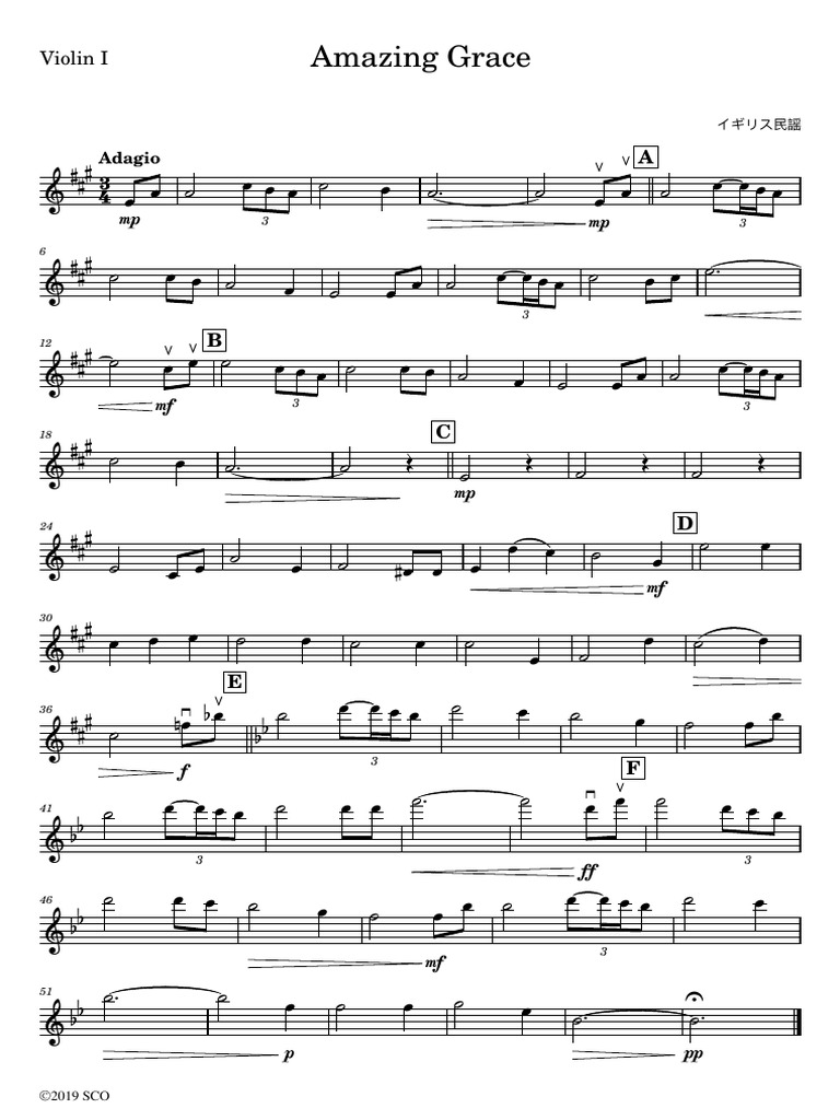 Amazing Grace - String Quartet-Violin I | PDF | Musical Compositions
