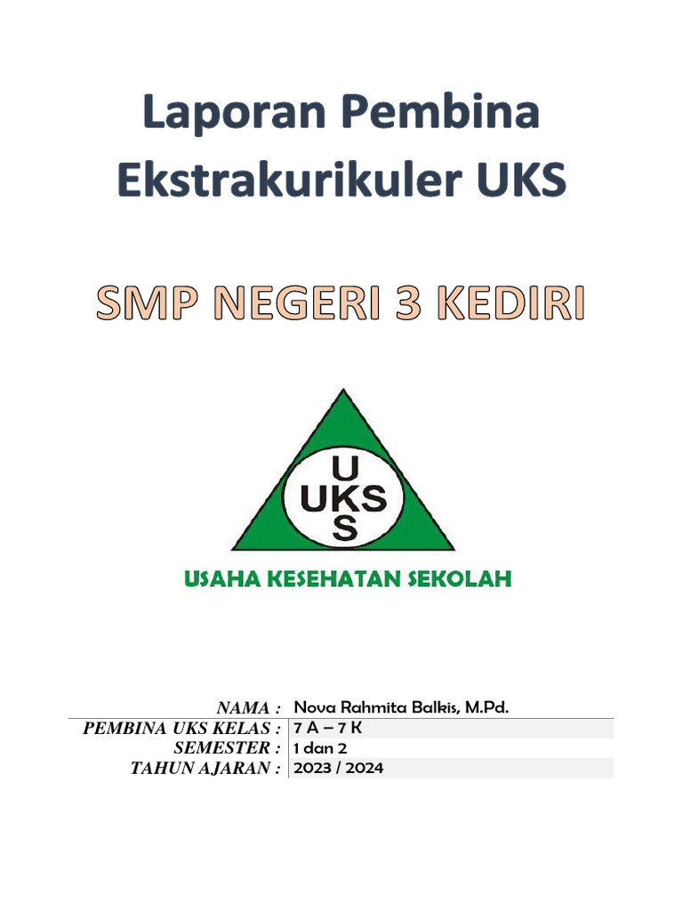 Laporan Pembina Ekstrakurikuler UKS | PDF
