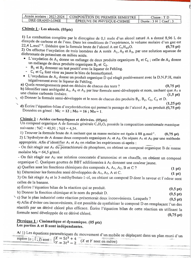 SP GRAND LOMÉ COMPO PREMIER SEMESTRE | PDF