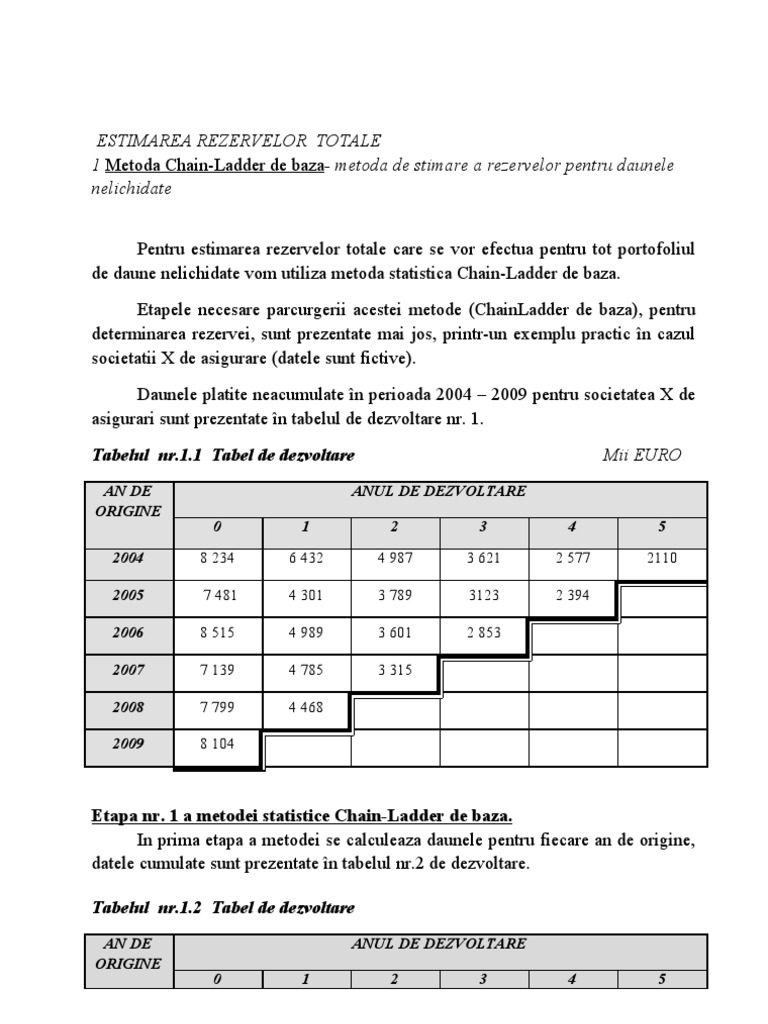 Metoda Chain Ladder | PDF