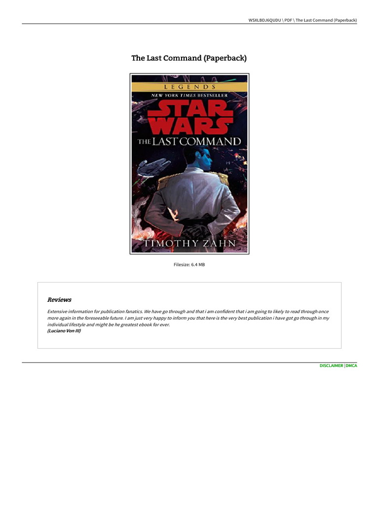 The Last Command: A Star Wars Saga | PDF | Galactic Empire (Star Wars ...