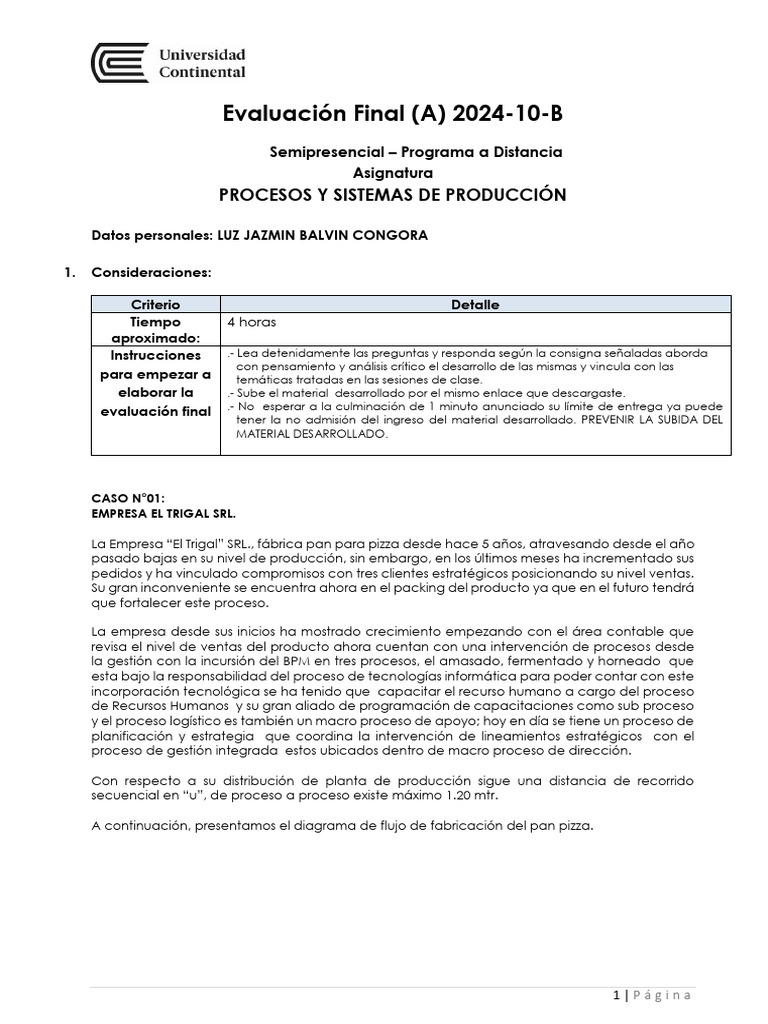 Evaluación Final PSP 2024 10b | PDF | Business