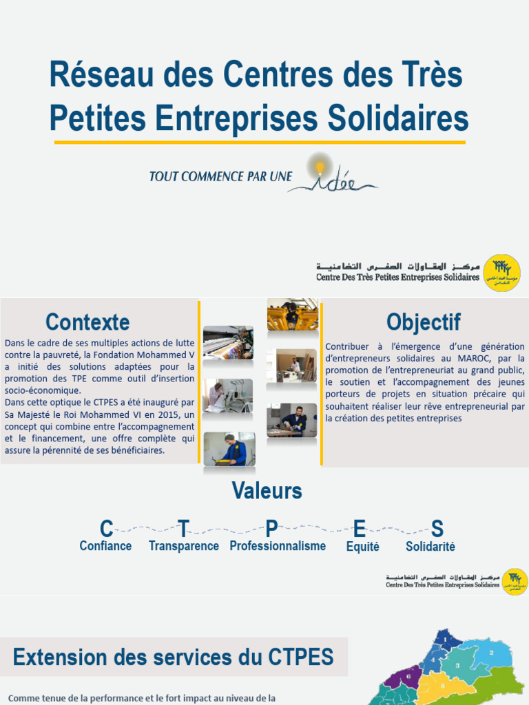Réseau CTPES : Soutien aux TPE au Maroc | PDF | Entrepreneuriat | Maroc