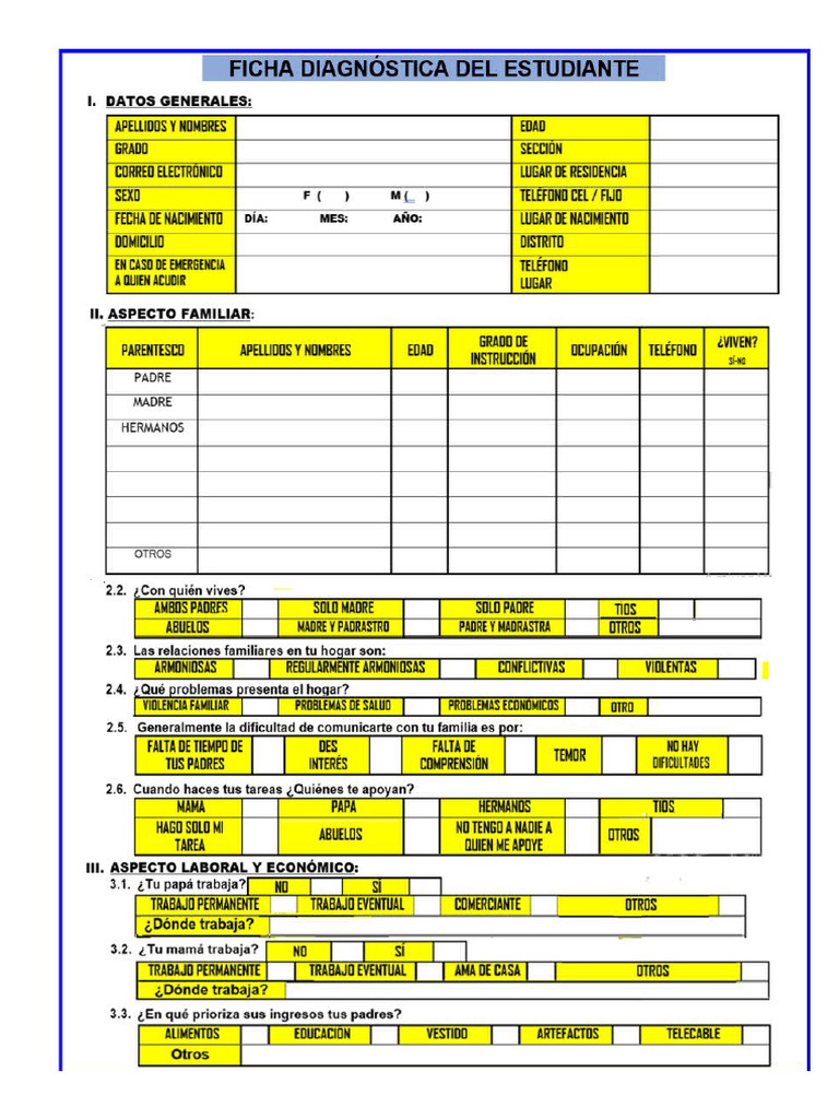 ficha diagnostica modelo 1 | PDF