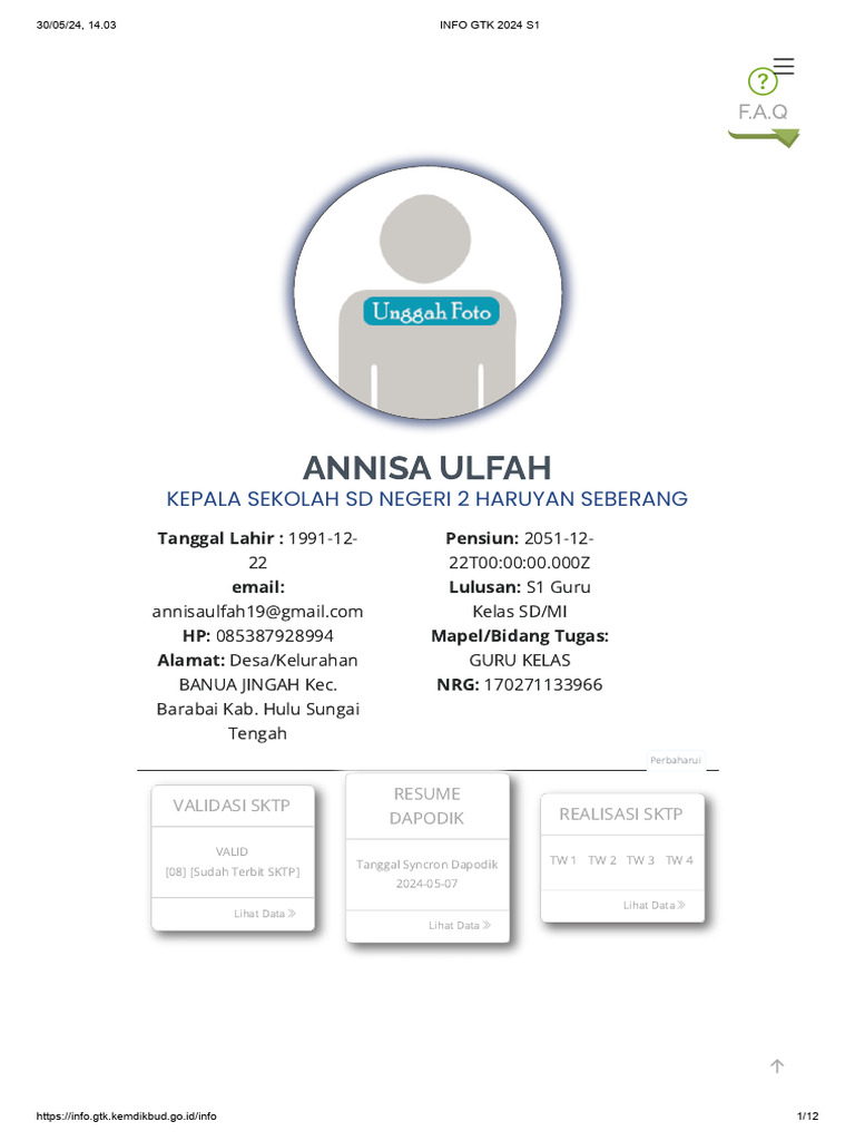 Info GTK 2024 Annisa Ulfah 2024 | PDF