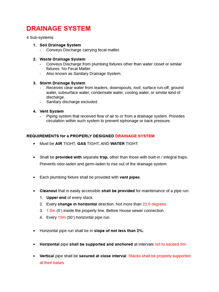 Review Drainage System | PDF