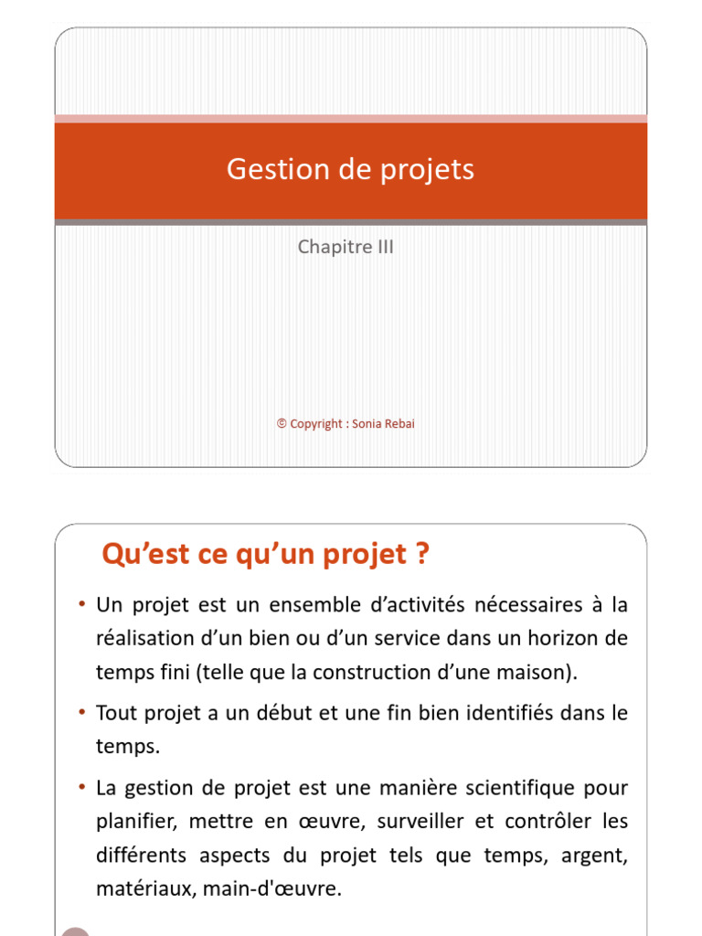 Chap 3 | PDF | Planification | Gestion de projet