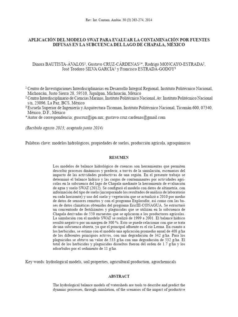 APLICACIÓN DEL MODELO SWAT PARA EVALUAR LA CONTAMINACIÓN POR FUENTES ...