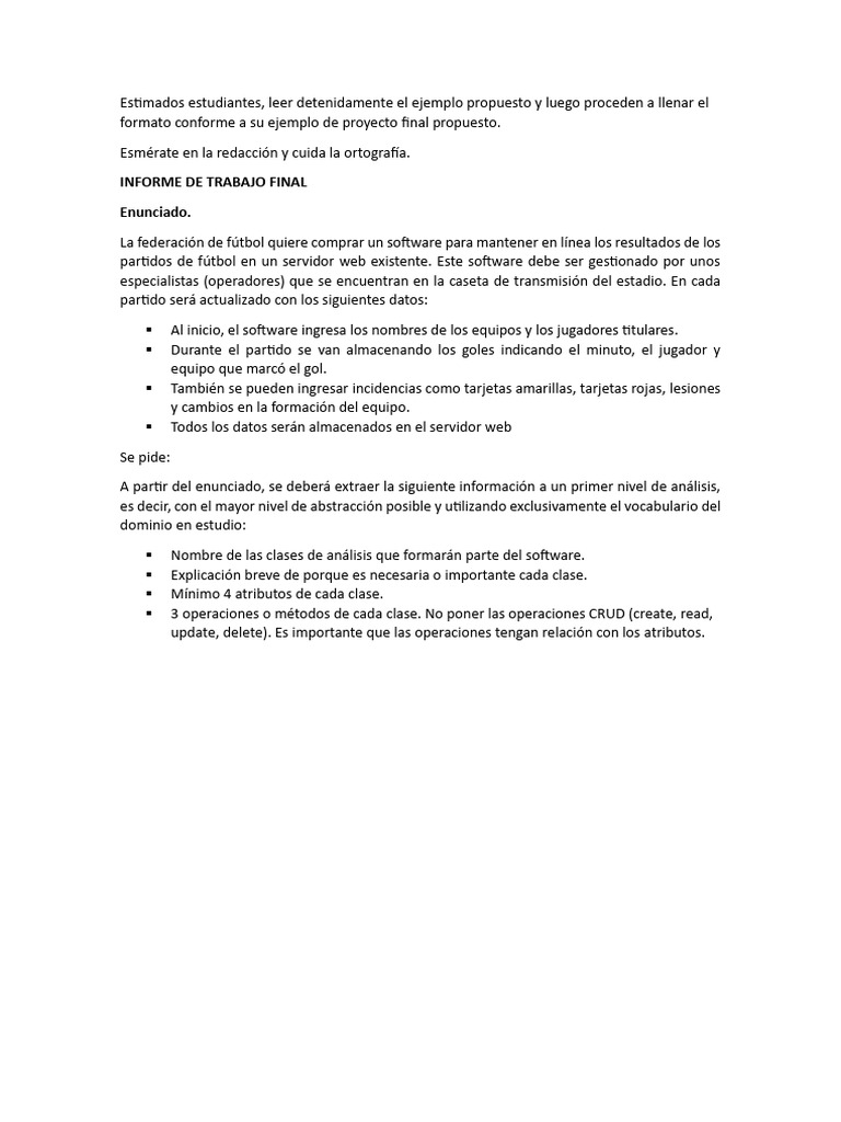 Formato de Proyecto Final - Ejemplo | PDF | Software | Informática