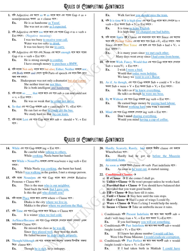 Completing Sentence | PDF | Verb | Languages