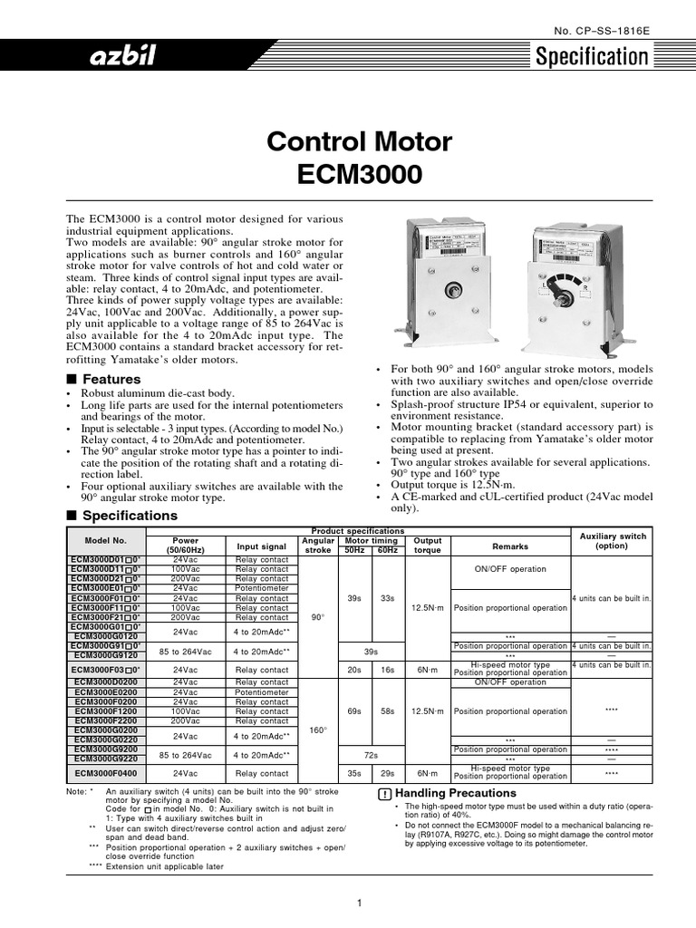 ECM3000 Spec | PDF | Switch | Relay