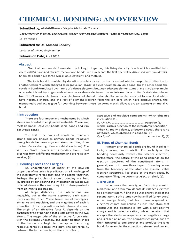 Researsh | PDF | Chemical Bond | Ion
