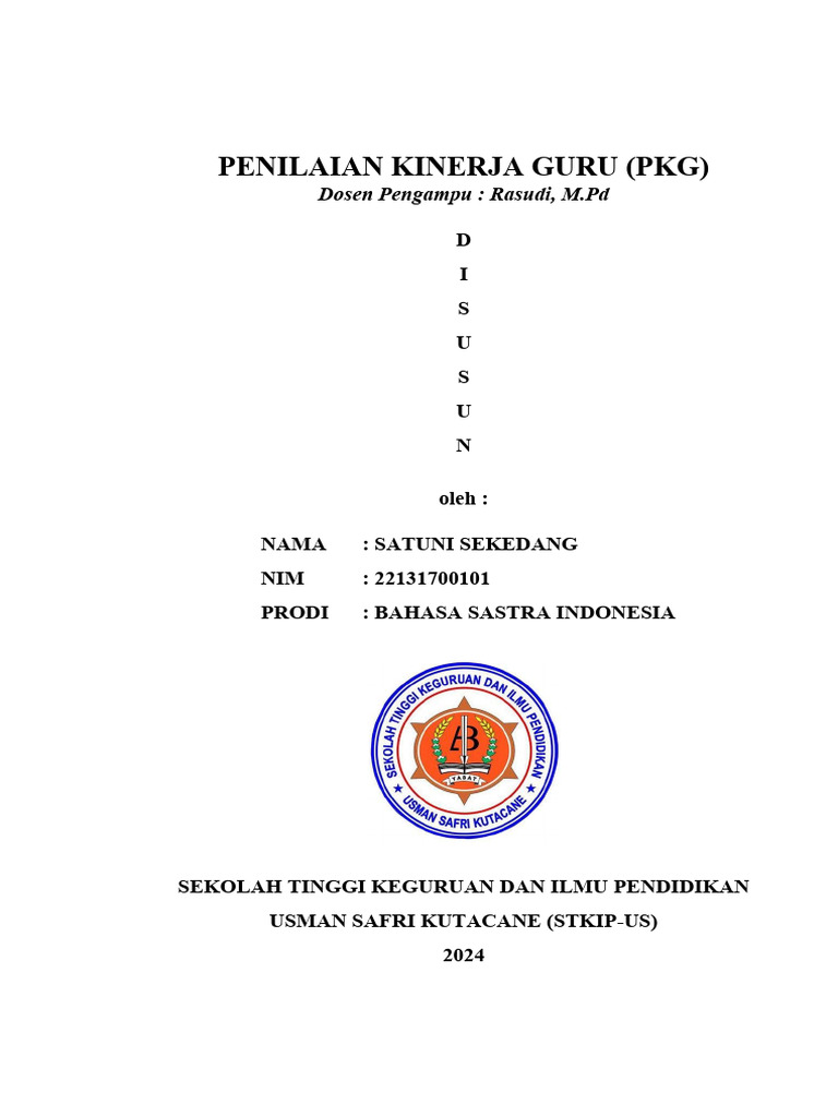 Penilaian Kinerja Guru (PKG) | PDF