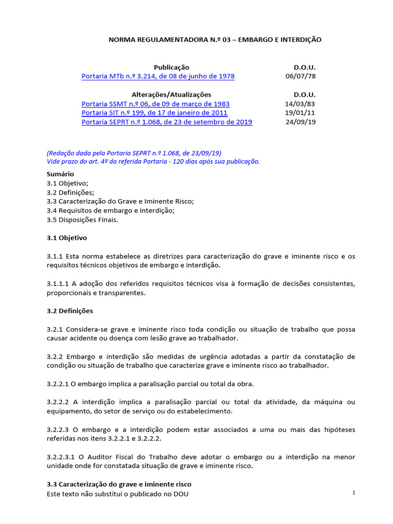 PGR e Gerenciamento de Riscos-Nr-03 (Última Revisão 2019) | PDF | Risco ...