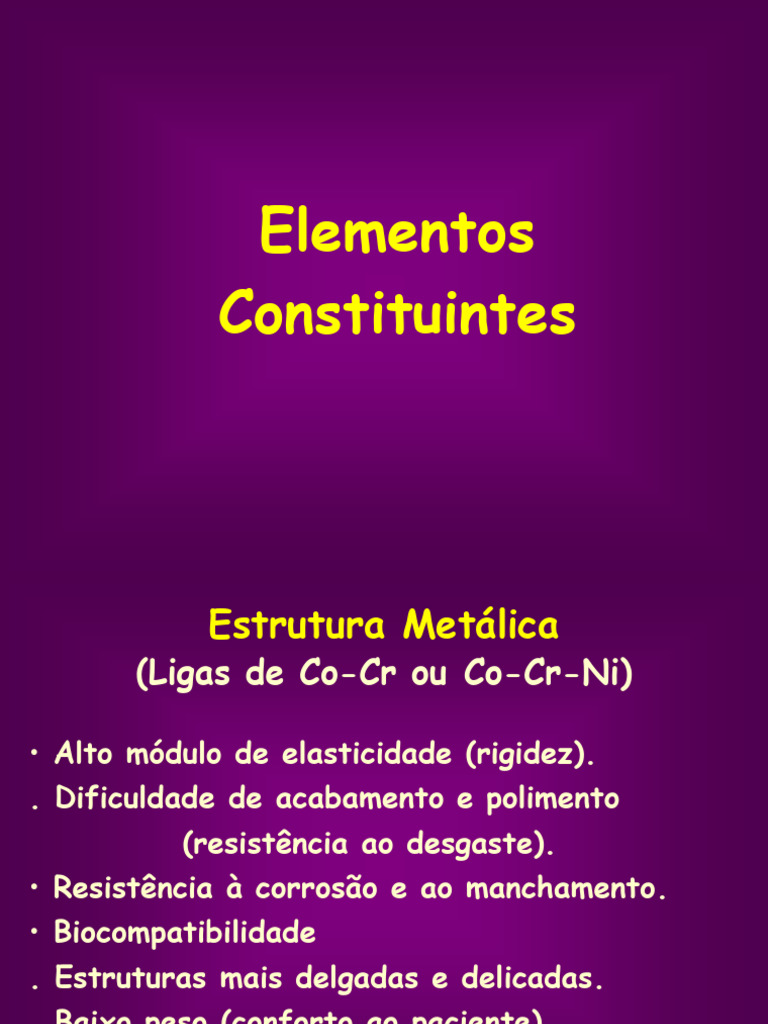 PPR Elementos+constituintes | PDF | Dente humano | Prótese