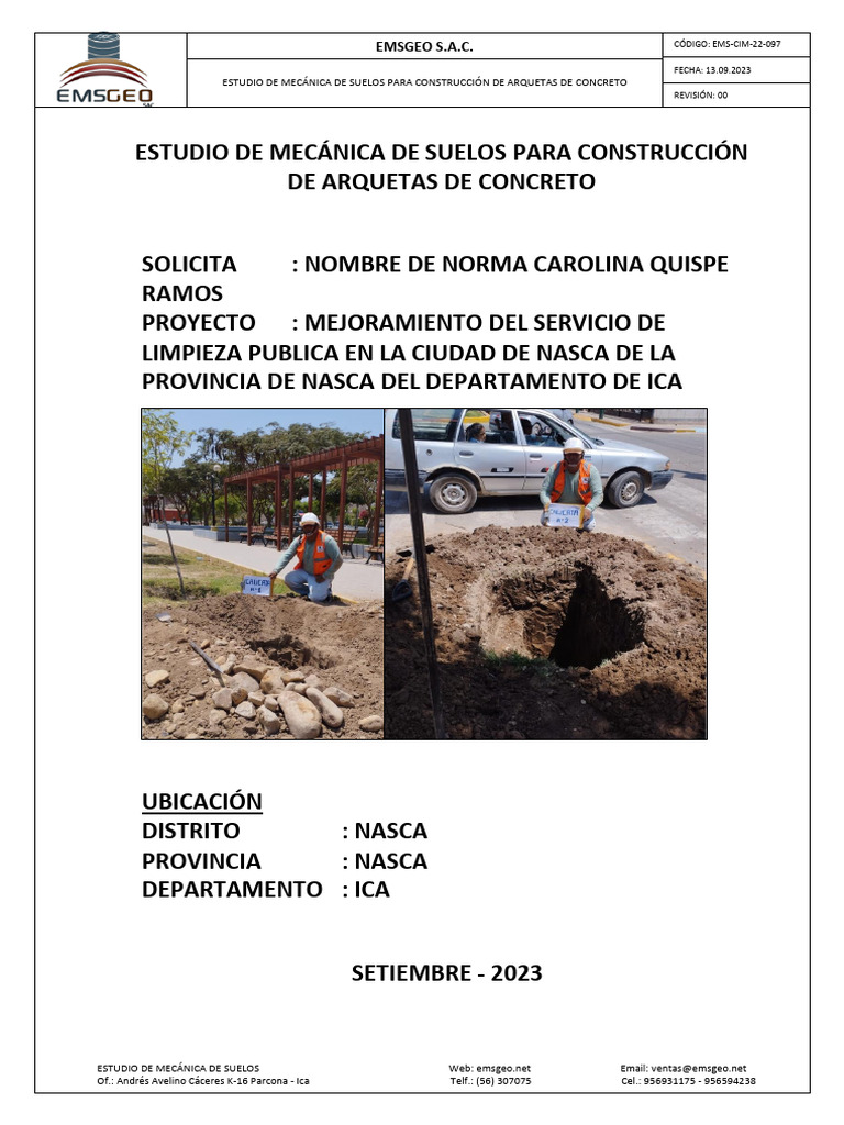 ESTUDIO DE MECANICA DE SUELO | Descargar gratis PDF | Temblores | Hormigón