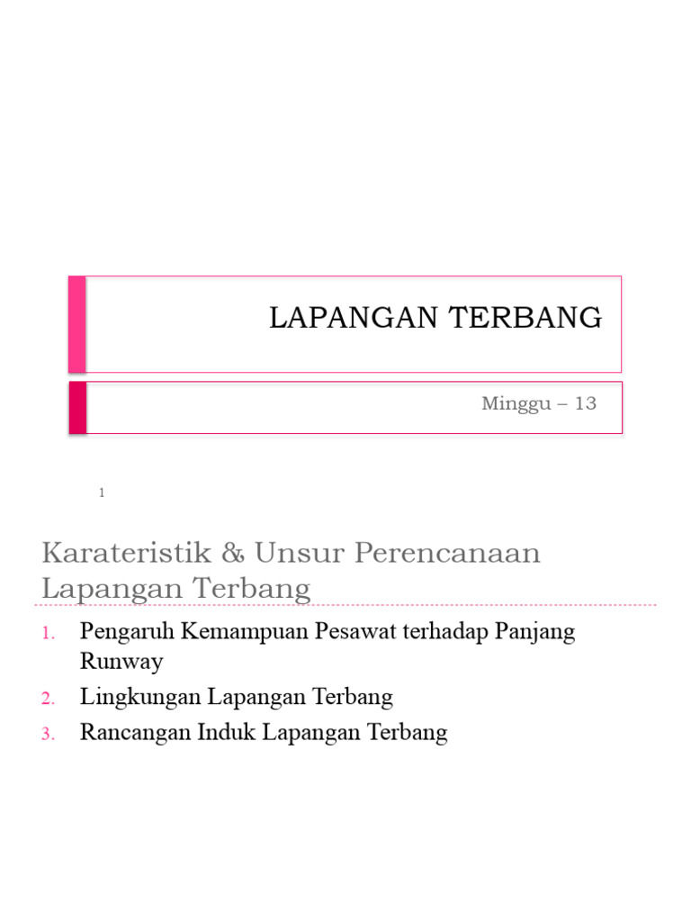 13 Karakteristik Dan Unsur Perencanaan Lapter | PDF