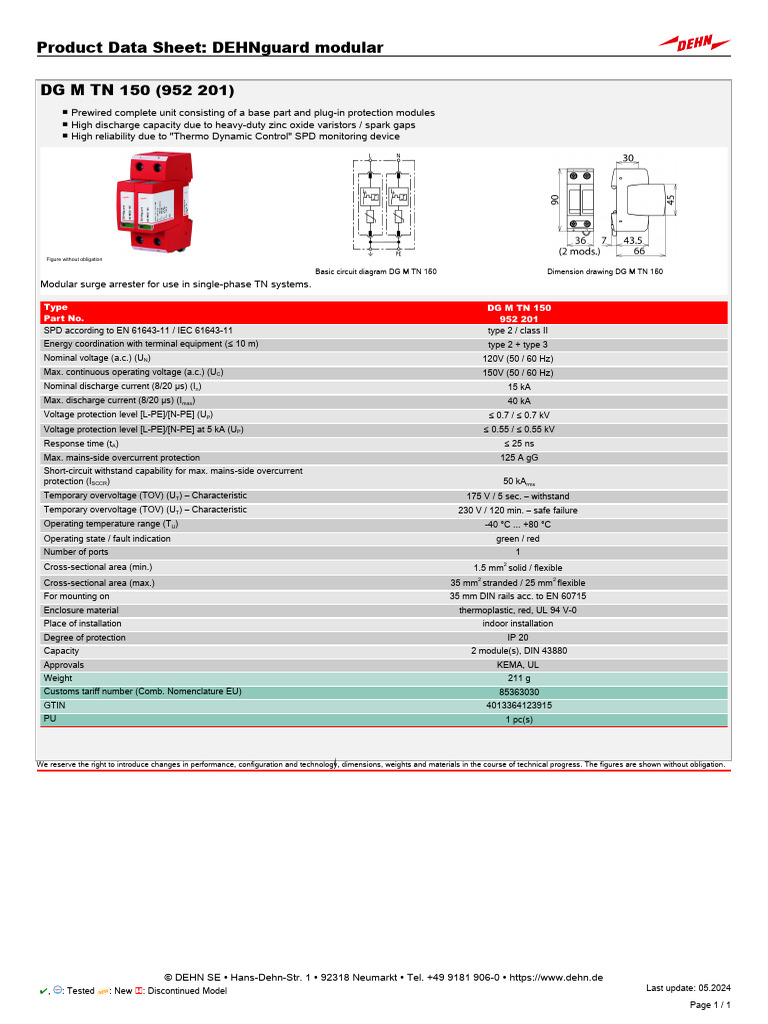 Tvss DEHNguard Modular | PDF | Electrical Engineering | Electricity